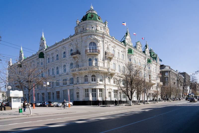 The White Building with Flags Stock Photo - Image of flags, towers ...