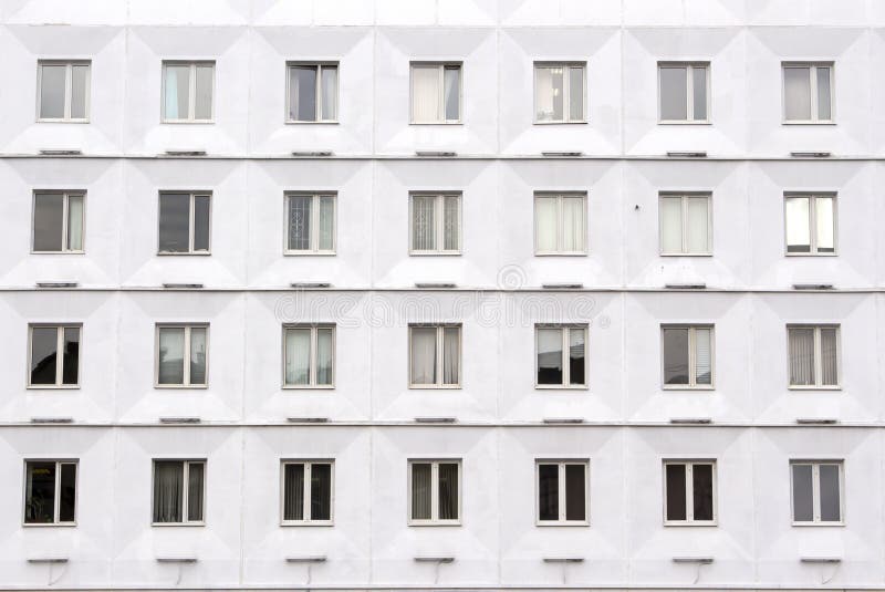 White Building Full of Windows. Full Frame of Building. Stock Photo ...