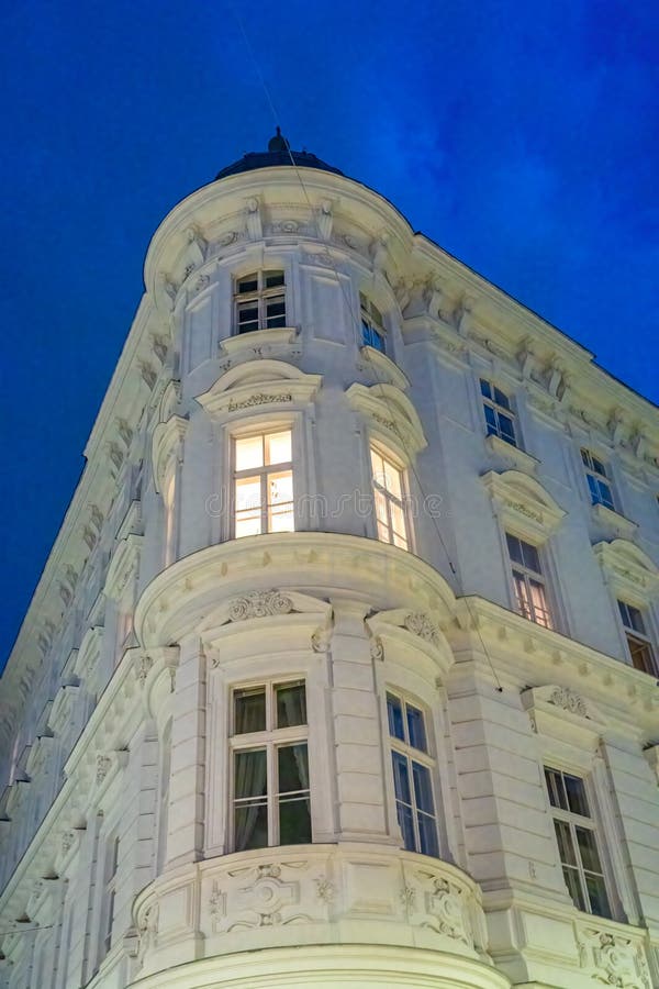 A White Building at Night in Vienna Stock Photo - Image of landmark ...