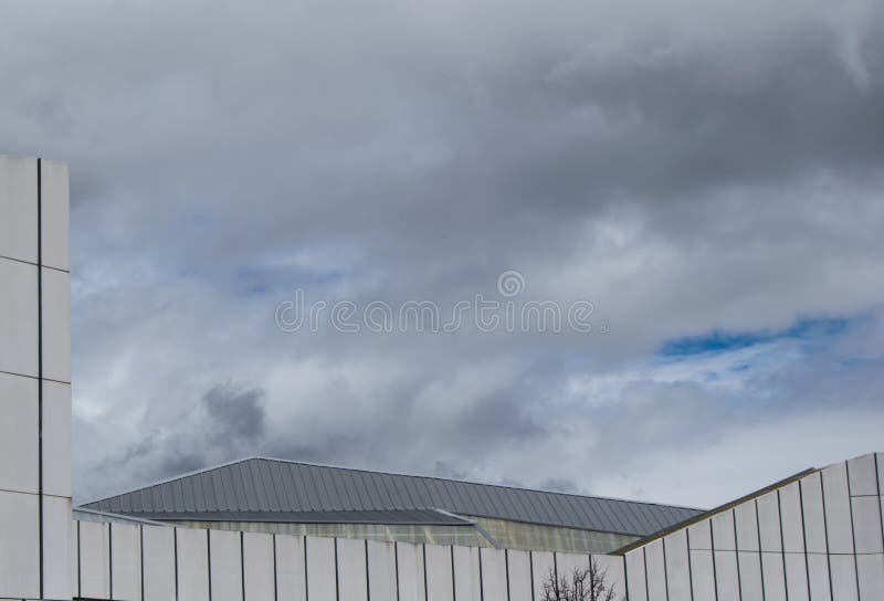 Cloudy Sky on Stormy Day Roof Stock Photo - Image of creative ...