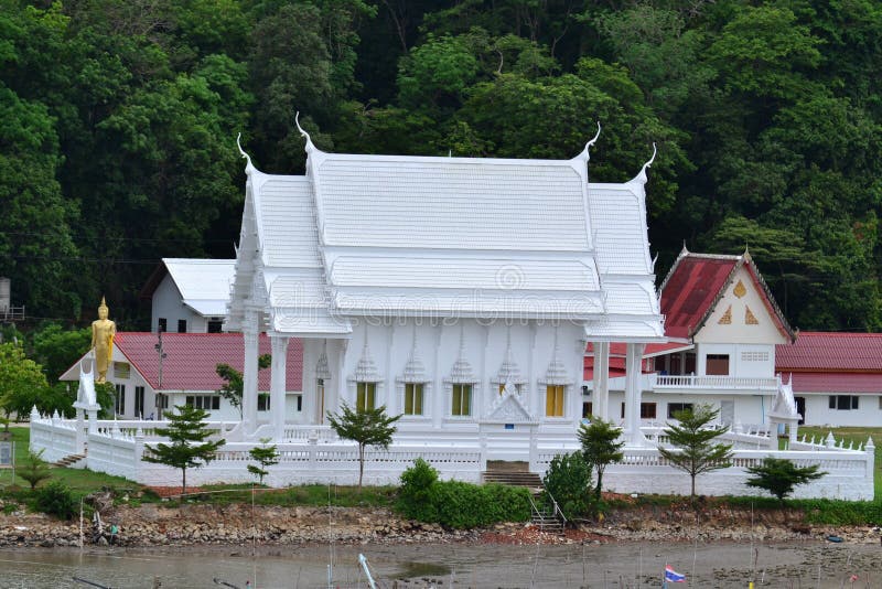 White Building of Thai Temple,Thailand. Stock Image - Image of white ...