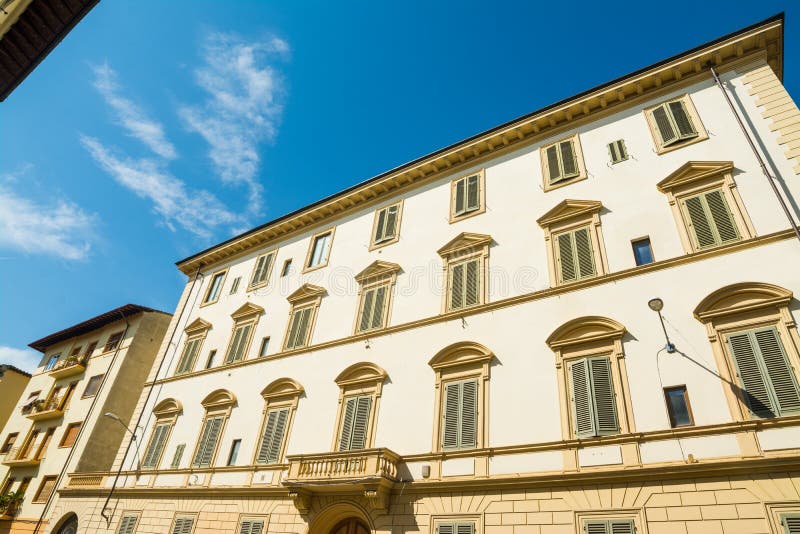 White Building Under a Blue Sky in Florence Stock Image - Image of ...