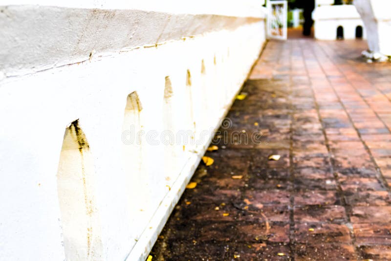 White Building Wall and Old Floor Texture Stock Image - Image of ...