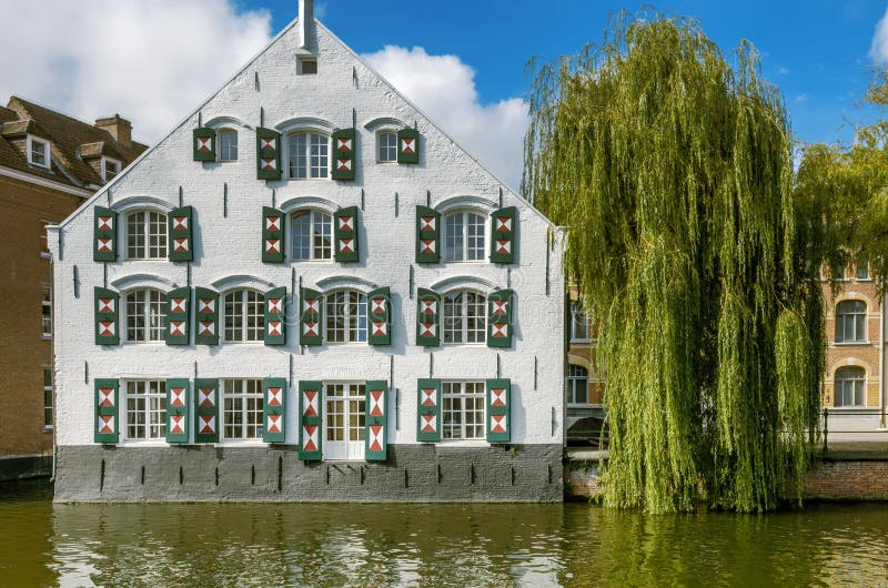A White Building by the River Nete in Lier, Belgium Stock Image - Image ...