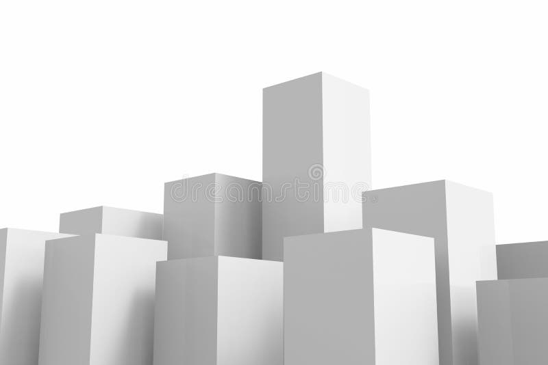 White Buildings on White Background Stock Illustration - Illustration ...