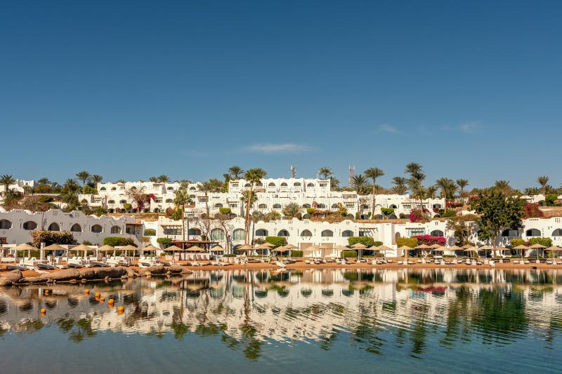 White Buildings and a Recreation Area by the Red Sea Stock Photo ...