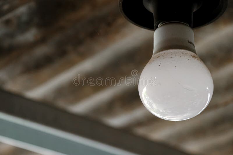 White Bulb Light Installed on Top Stock Image - Image of efficiency ...
