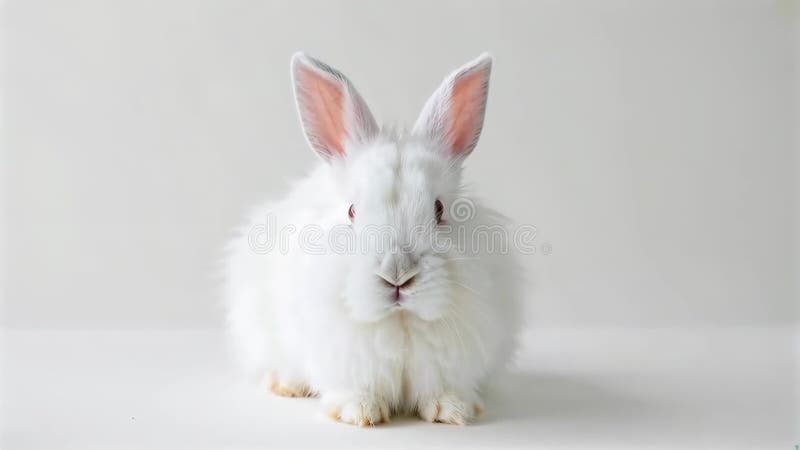 White Bunny Close Up, Generative AI Stock Video - Video of hairy ...
