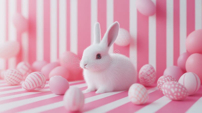 White Bunny Ears for Easter on a Simple Pink Background Stock Photo ...