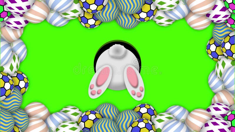 White Bunny Jumping into Black Hole and Covered Frame with Different ...