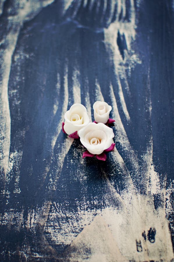 White and Burgundy Fondant Roses Stock Photo - Image of pearls ...