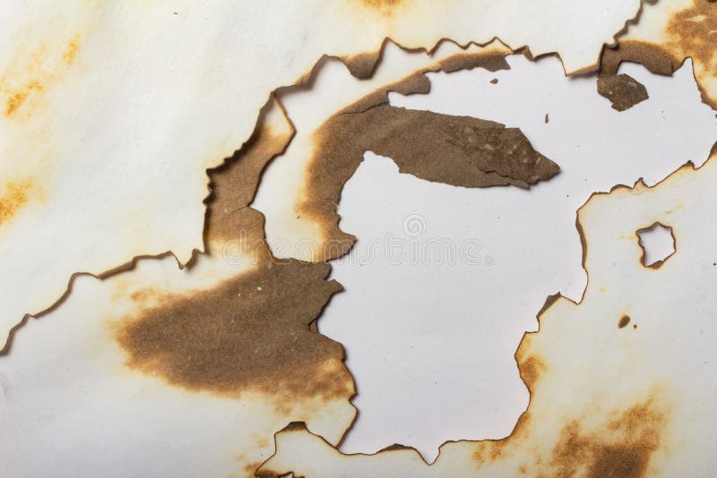 White Burned Paper Sheet Close-up Photo Stock Photo - Image of obsolete ...