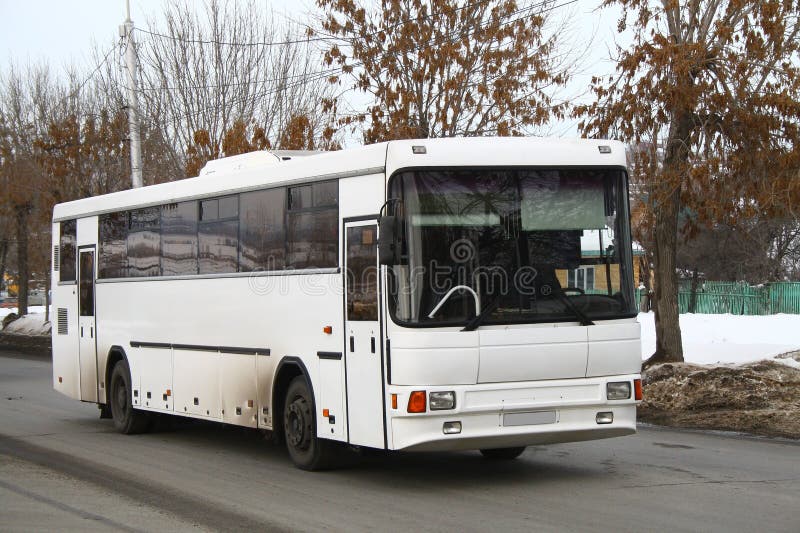 White bus stock photo. Image of interurban, spring, journey - 18141018