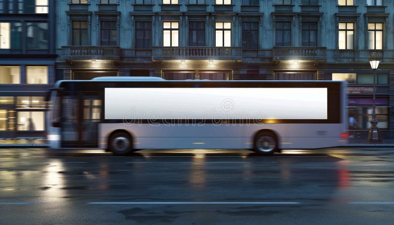 A White Bus with a Large White Sign on the Side of it by AI Generated ...
