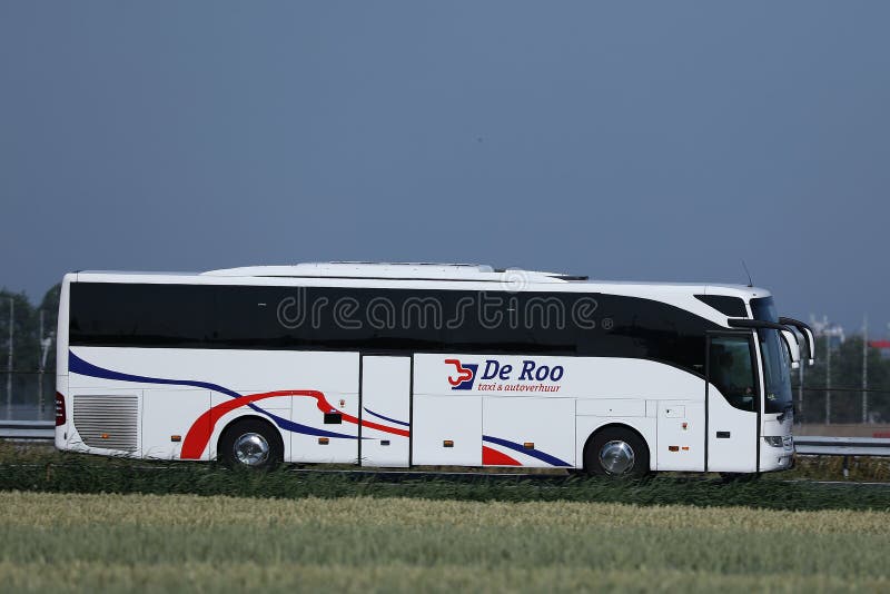 White Bus on Netherlands Highway Editorial Stock Photo - Image of ...