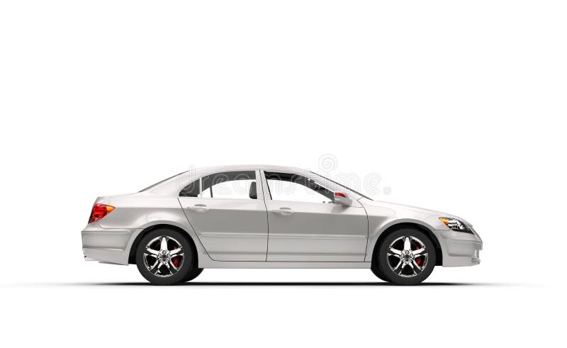 White Business Car Left Side View Stock Illustration - Illustration of ...