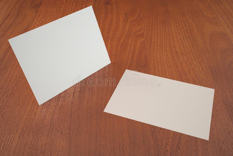 White Business Cards Empty Presentation Template Stock Illustration ...