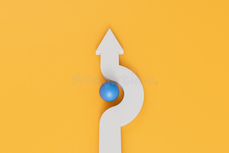 A White Business Direction Arrow Moves Around an Obstacle that is in ...