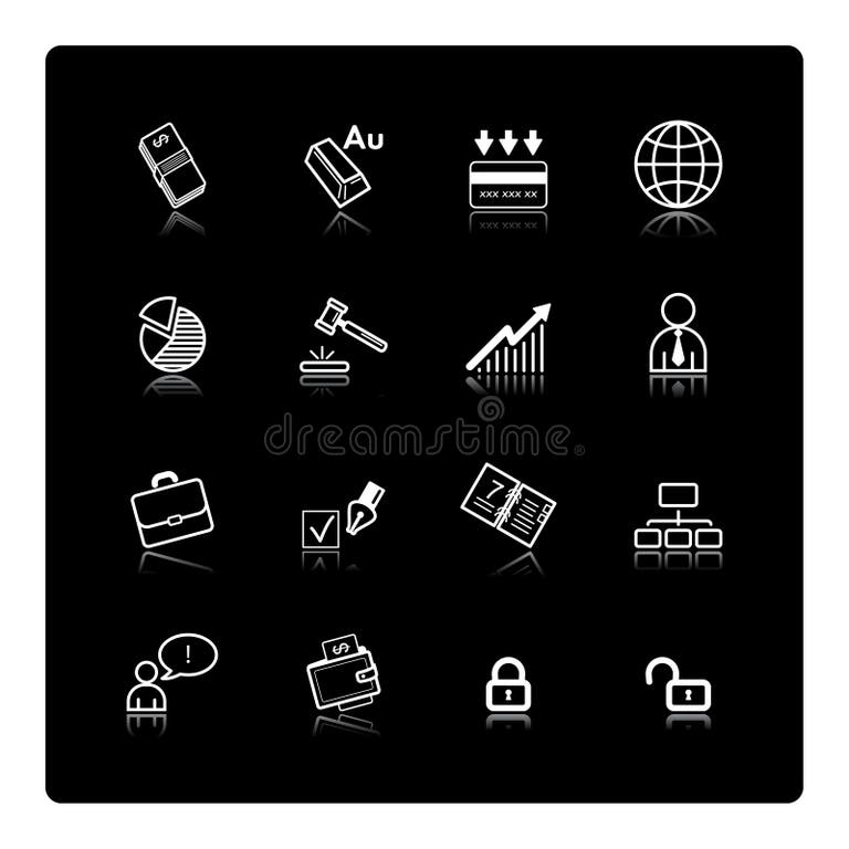Black White Business Icons Stock Illustrations – 195,269 Black White ...
