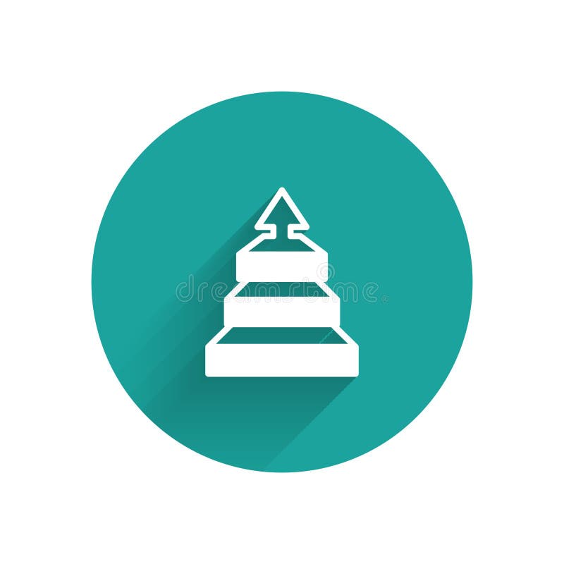 White Business Pyramid Chart Infographics Icon Isolated with Long ...