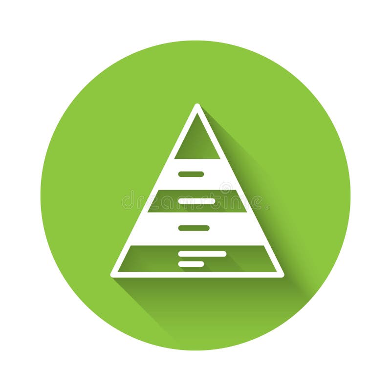 White Business Pyramid Chart Infographics Icon Isolated with Long ...