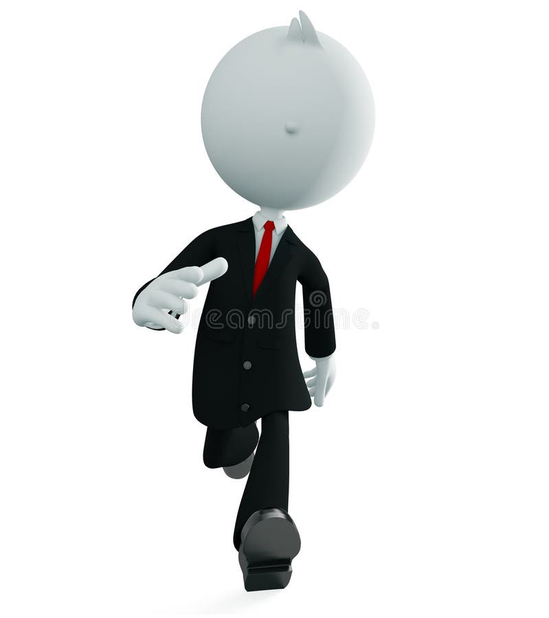 White Businessman Character with Running Pose Stock Illustration ...