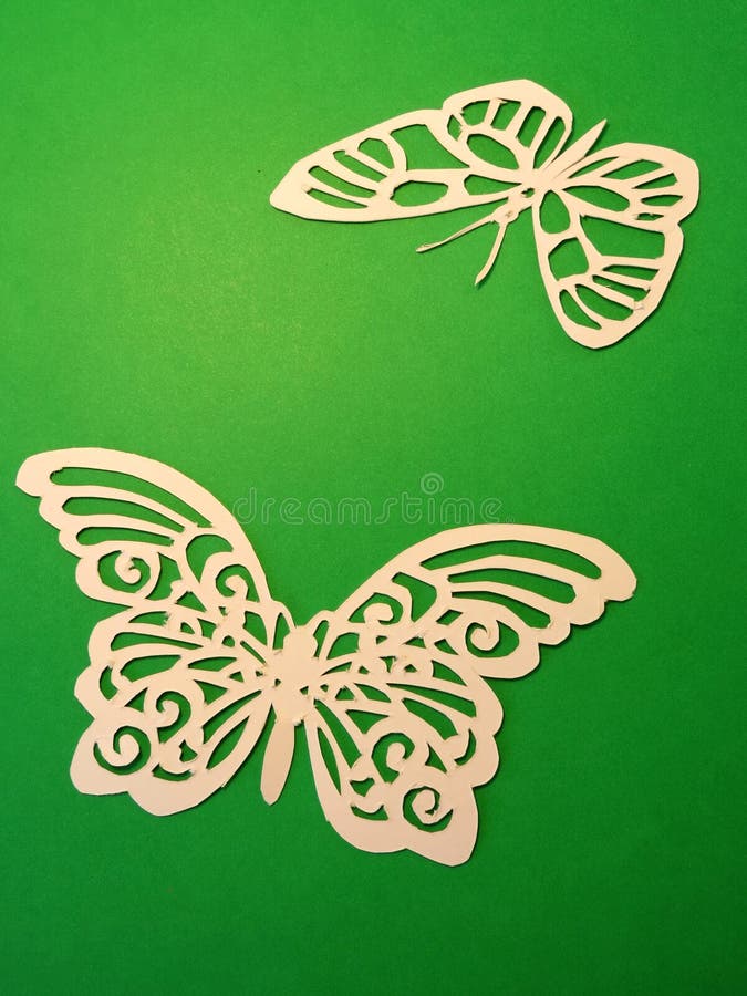 White Butterflies. Paper Cutting. Stock Image - Image of pattern ...