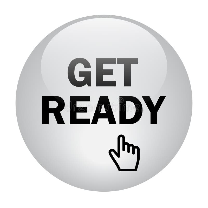 Get ready icon button stock illustration. Illustration of background ...