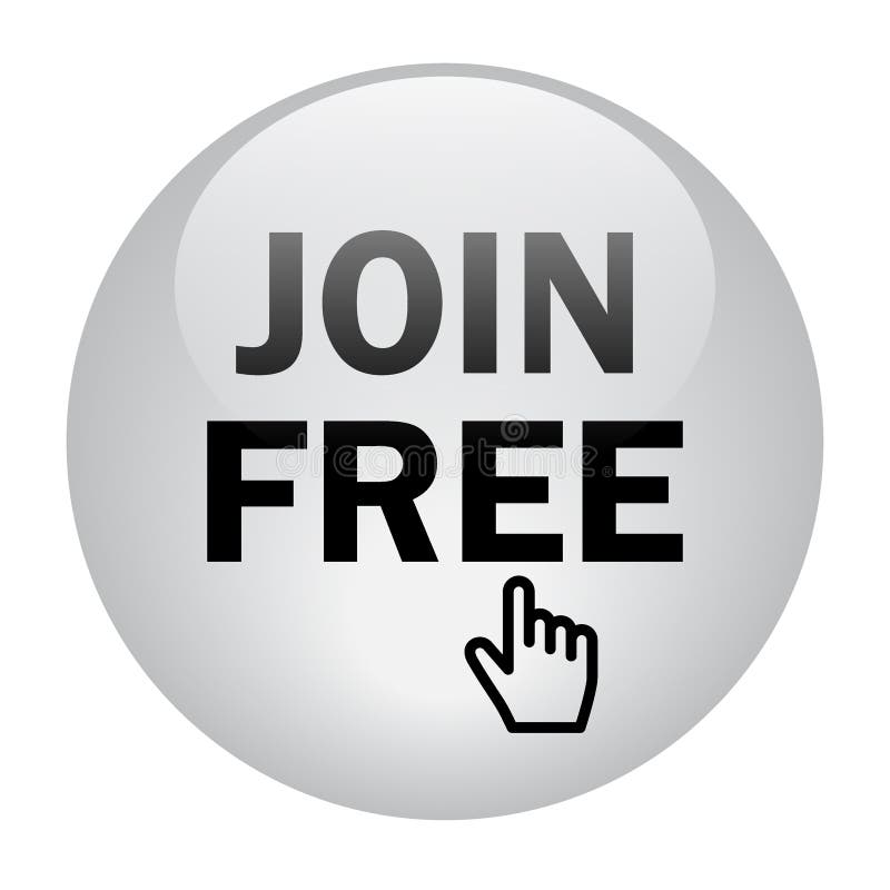 Join Free Icon Button on White Stock Illustration - Illustration of ...