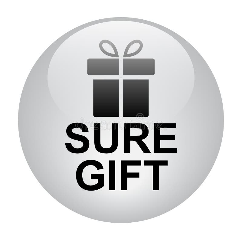 Sure Gift Icon Button on White Stock Illustration - Illustration of ...