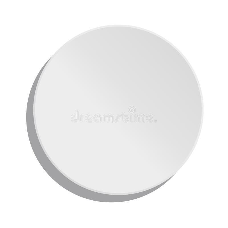 White Button on White Background - Vector Illustration - Isolated on ...