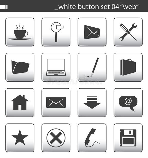 White button set 04 stock vector. Illustration of envelope - 1761495