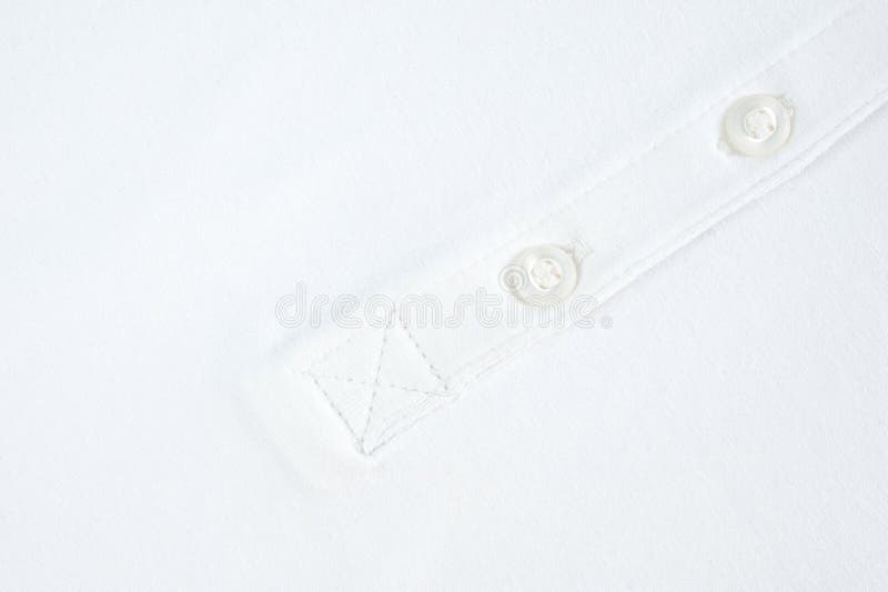 White Button Sewn on a Woolen Fabric Shot Close-up Stock Image - Image ...