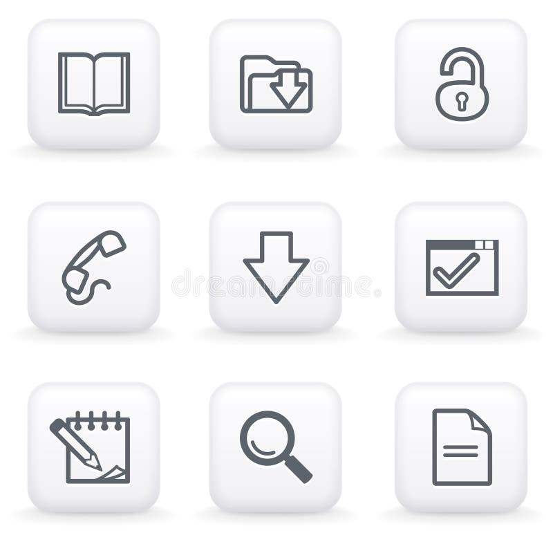 White button for web 6 stock vector. Illustration of document - 17372305