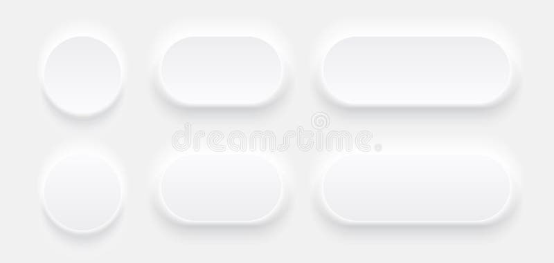 White Buttons for User Interface, Simple Circle 3D Modern Design Stock ... White Buttons for User Interface, Simple Circle 3D Modern Design Stock ...