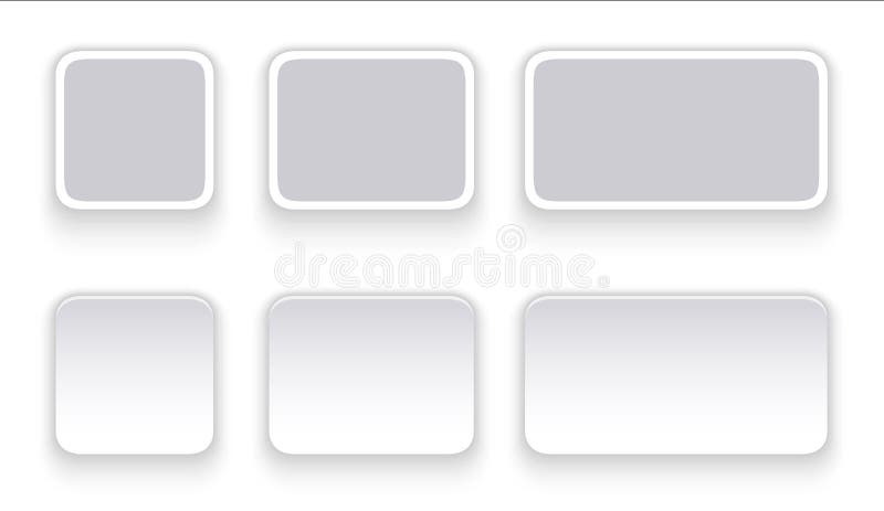 White Buttons for User Interface, Simple Csquare and Rectangle 3D ... White Buttons for User Interface, Simple Csquare and Rectangle 3D ...