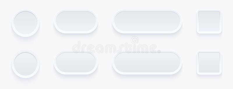 White Buttons for User Interface, Simple 3d Modern Design Stock Vector ... White Buttons for User Interface, Simple 3d Modern Design Stock Vector ...
