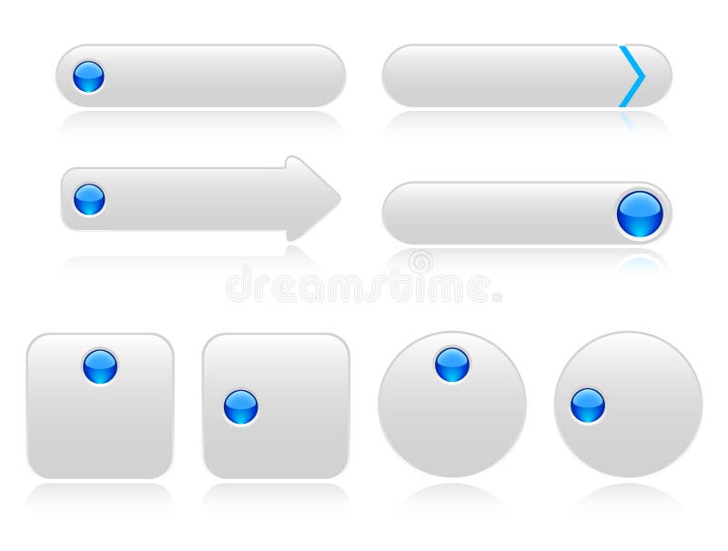 White Button with Arrow Icon Set Stock Vector - Illustration of menu ...