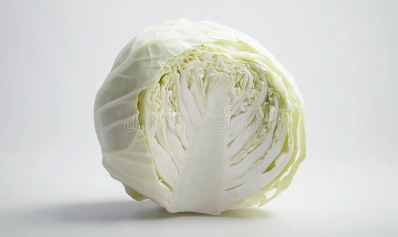A White Cabbage is Cut in Half Stock Photo - Image of organic ...