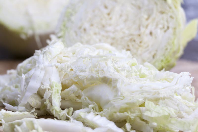 White Cabbage Cut into Pieces Stock Photo - Image of cabbage, natural ...