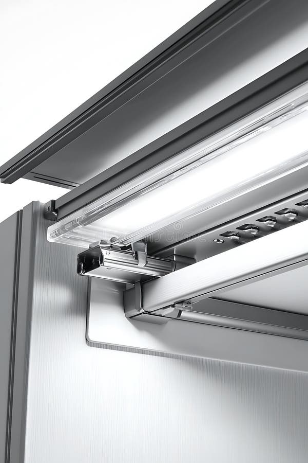 A White Cabinet with a Silver Track Stock Image - Image of room, office ...