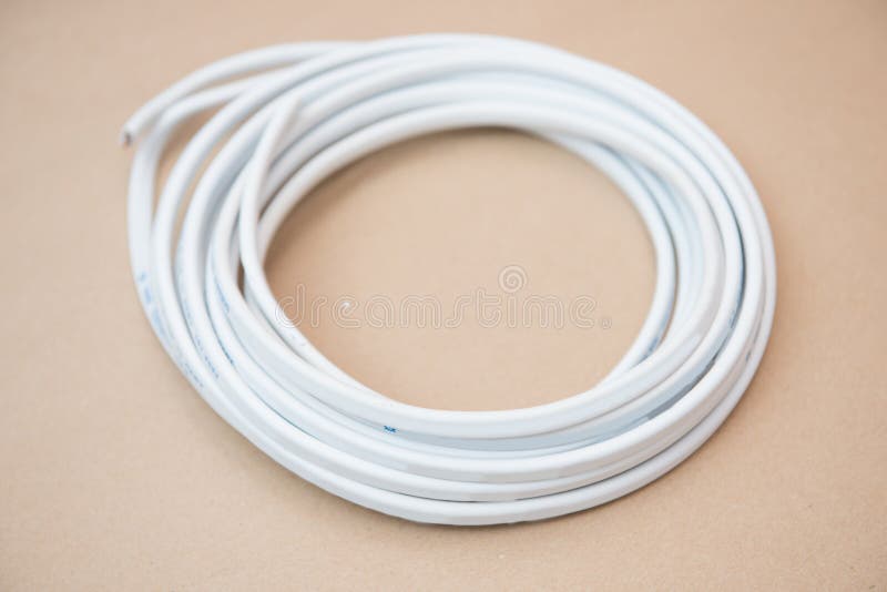 White Cable for Electricity Stock Photo - Image of cable, fireguard ...