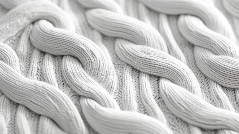 White Cable Knit Texture Detailed Close Up Stock Illustration ...