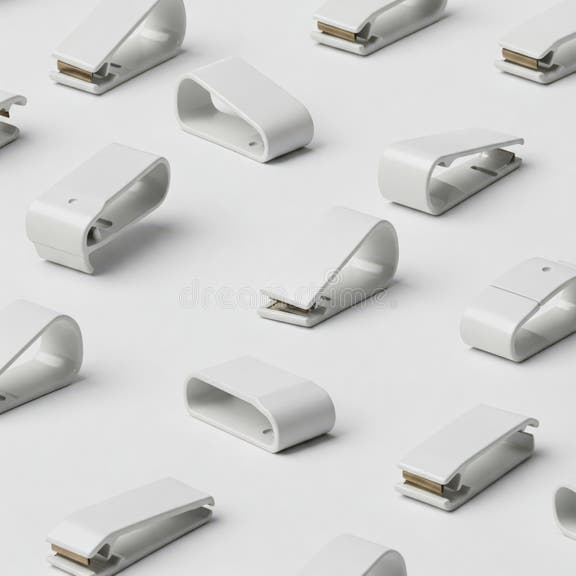 White Cable Management Clips Stock Illustration - Illustration of ...
