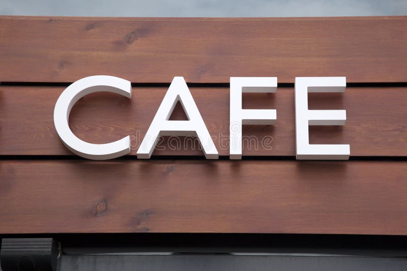 White Cafe Sign stock image. Image of drink, white, english - 42780975