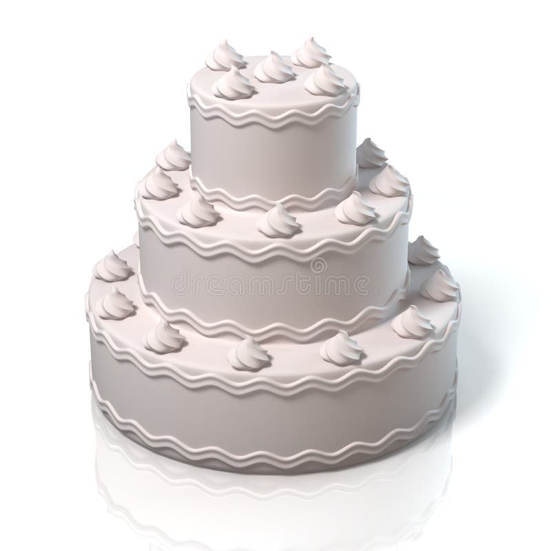 White cake 3d illustration stock illustration. Illustration of flame ...
