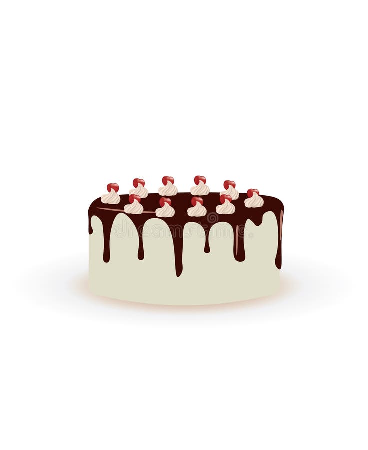 White Cake with Melting Chocolate Stock Vector - Illustration of ...