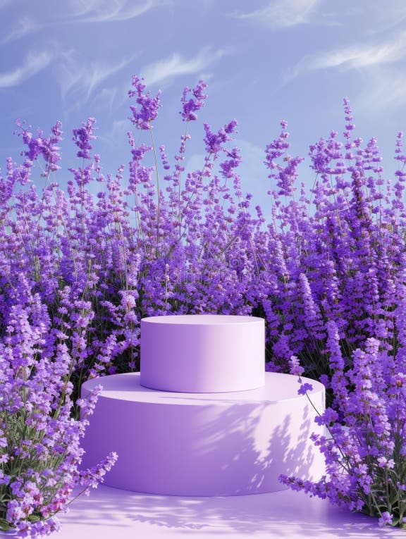 White Cake on Purple Platform Stock Photo - Image of purple, platform ...