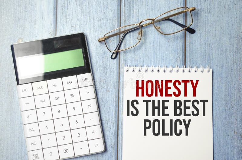 White Calculator, Glasses and Notepad with Text Honesty is the Best ...