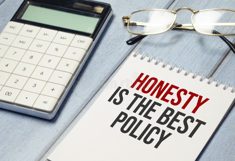 White Calculator, Glasses and Notepad with Text Honesty is the Best ...